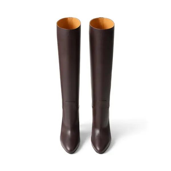 Ralph Lauren Bryne 95 Mm Calfskin Boot - Chocolate