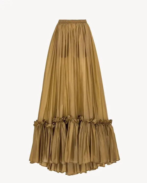 Saint Laurent Skirt In Nylon - Camel