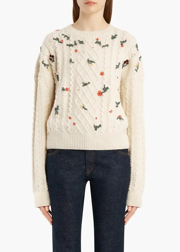 Khaite Elias Embroidery Sweater