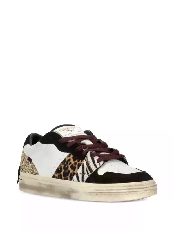 CRIME LONDON Playoff Animal-print Sneakers - White