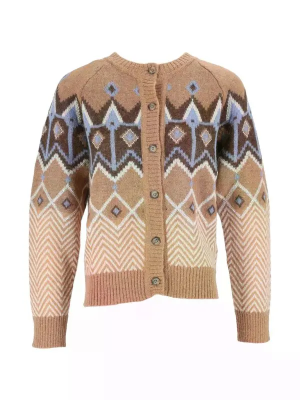 Ermanno Scervino Geometric-pattern Cardigan - Brown