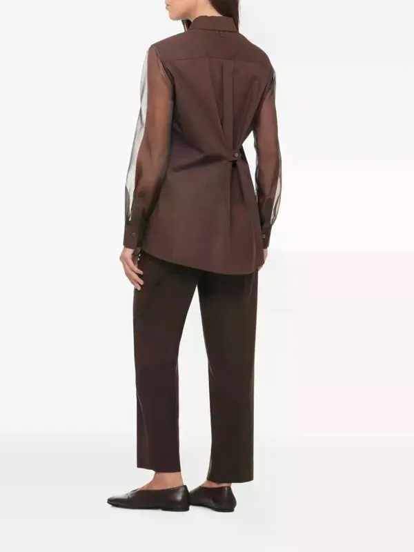 PANICALE Sheer-sleeve Button-back Shirt