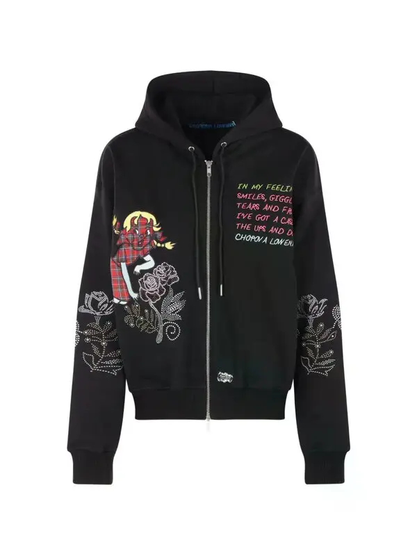 CHOPOVA LOWENA Feelings Panic Graphic-print Zip-up Hoodie