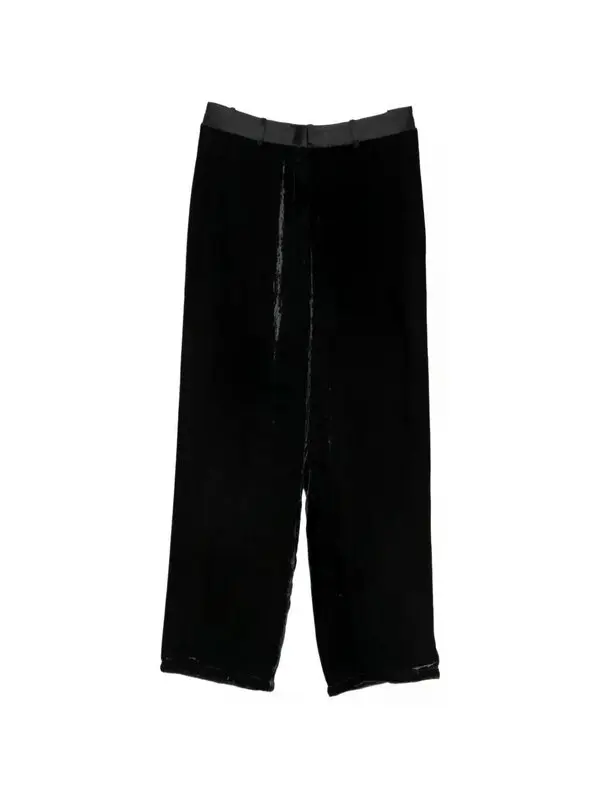 FORTE_FORTE Crushed-velvet Satin-trim Trousers