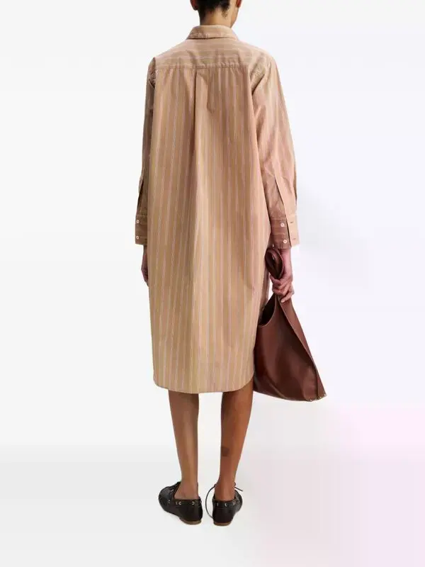 A.p.c. Midi Striped Belted Shirt Dress