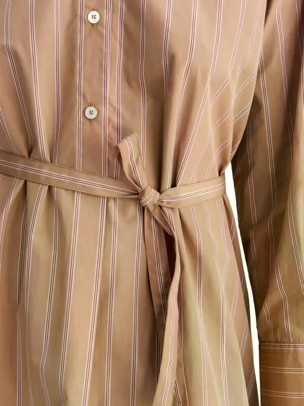 A.p.c. Midi Striped Belted Shirt Dress
