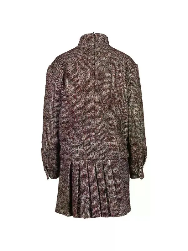 SHUSHU/TONG Pleated Herringbone Mini Dress