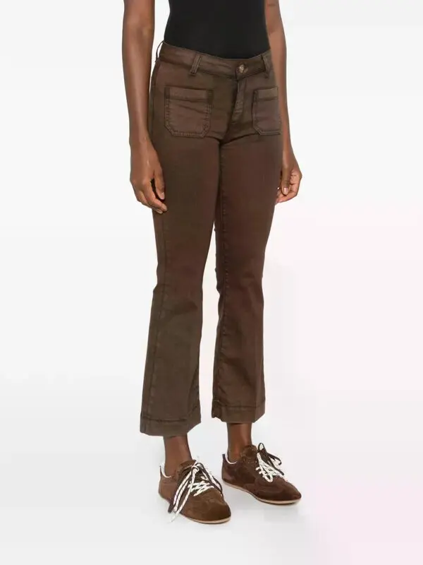 Seafarer Françoise Patch-pocket Cropped Jeans - Brown