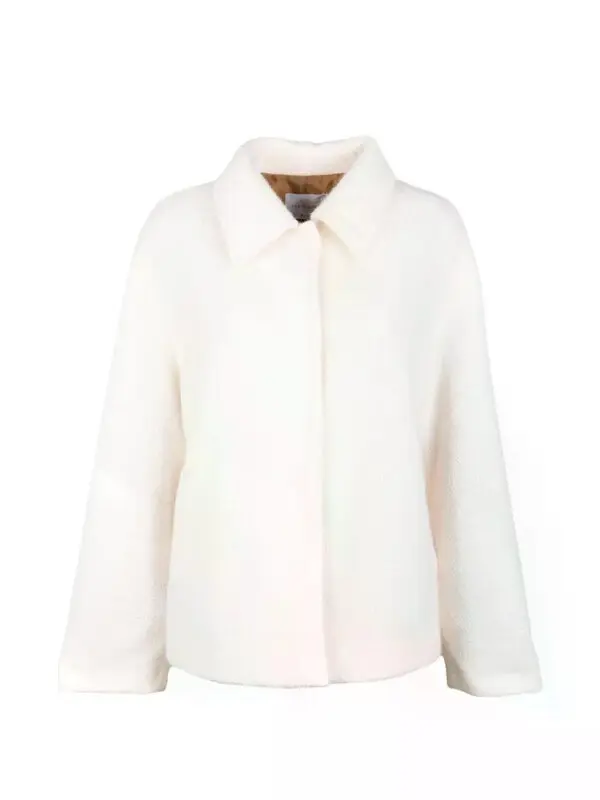 VICARIO CINQUE Bouclé-textured Collar Coat - Neutrals