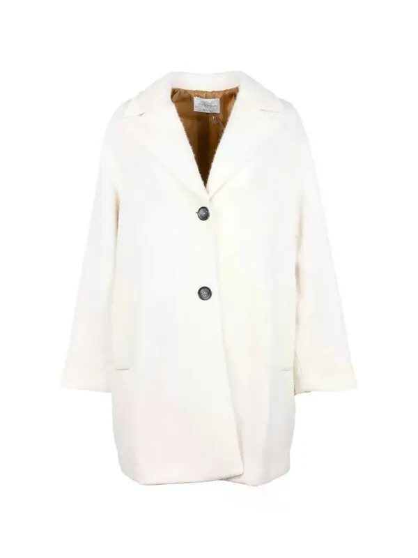 VICARIO CINQUE Textured Single-breasted Coat - Neutrals