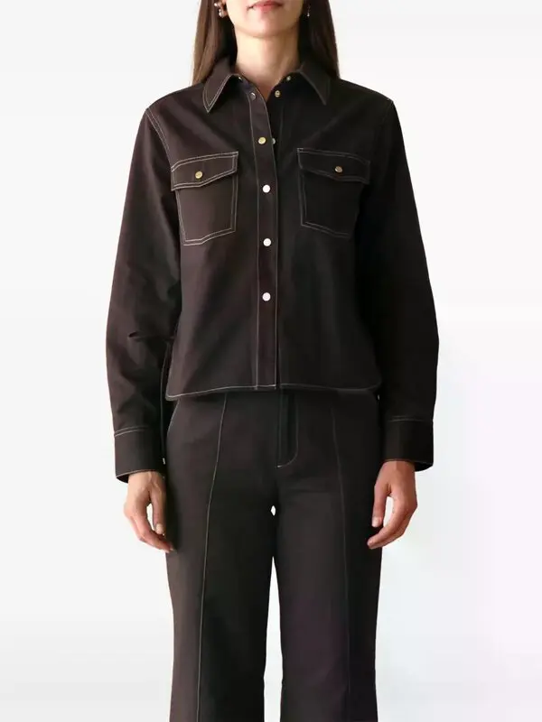 HEVRON Fiora Contrast-stitch Overshirt