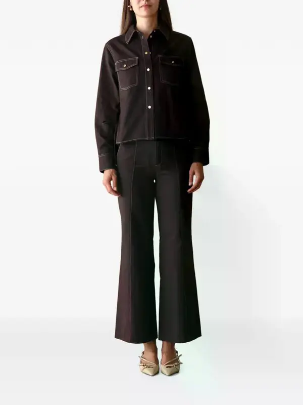 HEVRON Fiora Contrast-stitch Overshirt