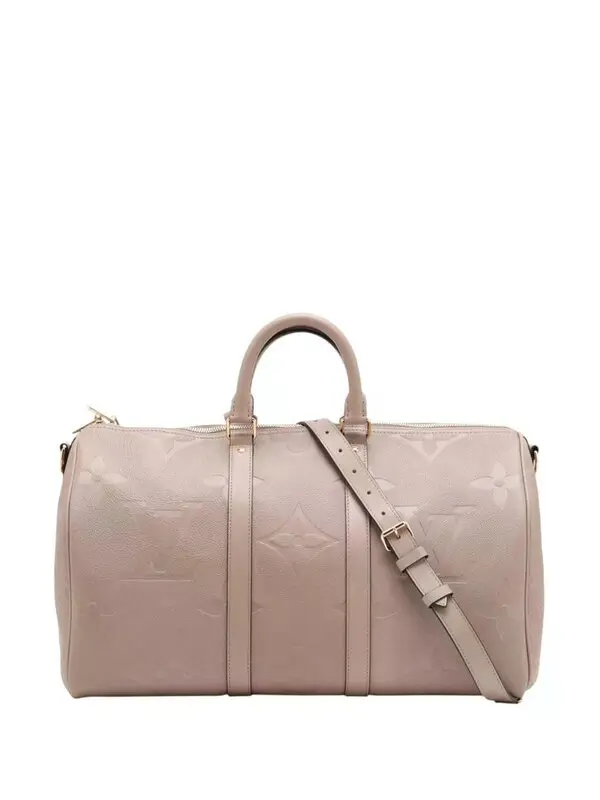 LOUIS VUITTON 2021-2026 Monogram Empreinte Giant Keepall Bandouliere 45 Travel Bag - Neutrals