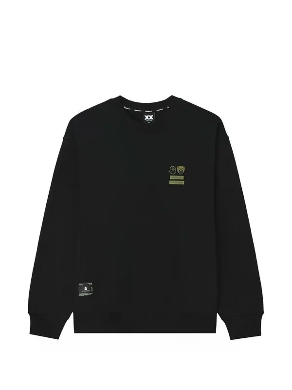 FINGERCROXX Patch-detail Crew-neck Sweater - Black