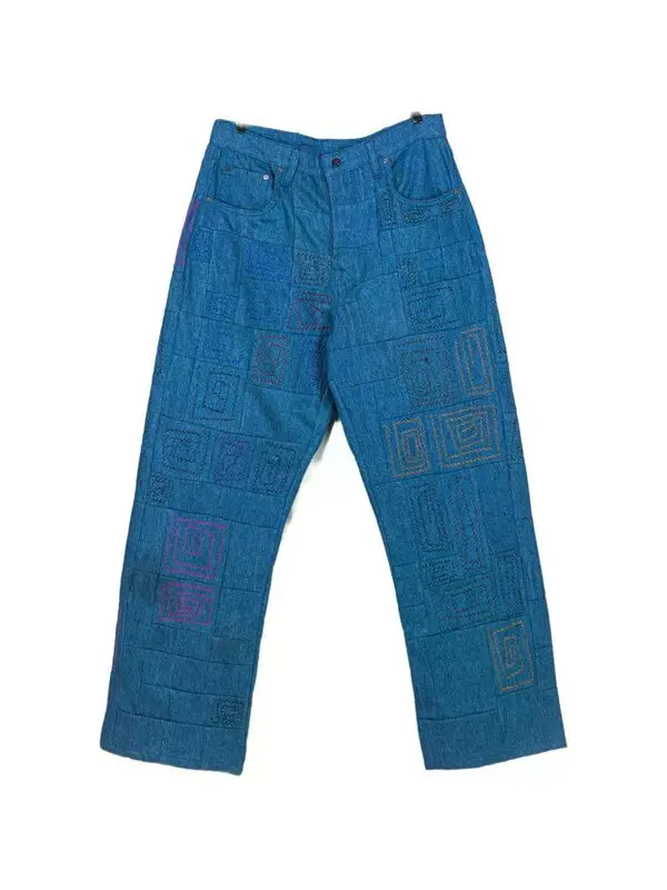 GLASS CYPRESS Patchwork Embroidered Jeans