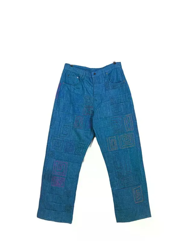 GLASS CYPRESS Patchwork Embroidered Jeans