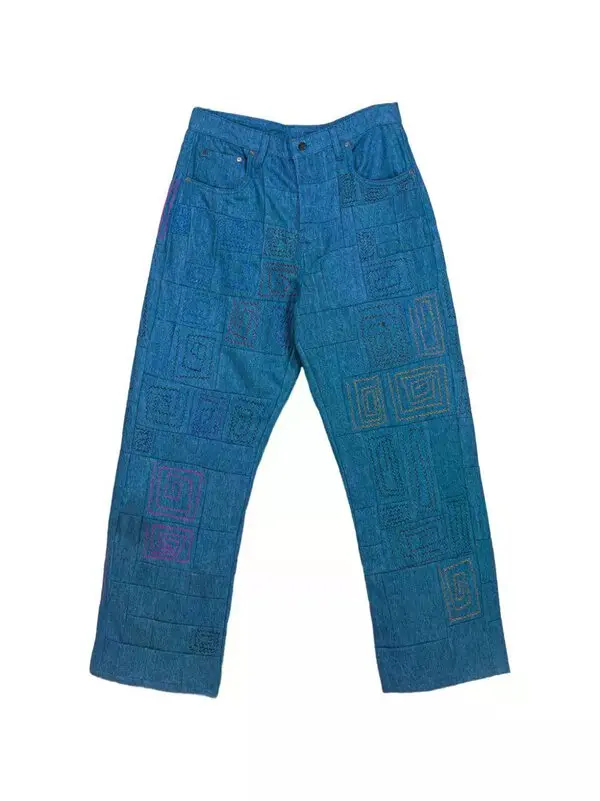 GLASS CYPRESS Patchwork Embroidered Jeans