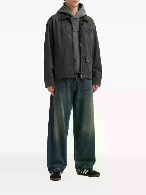 Izzue Contrast-collar Logo-embroidered Jacket