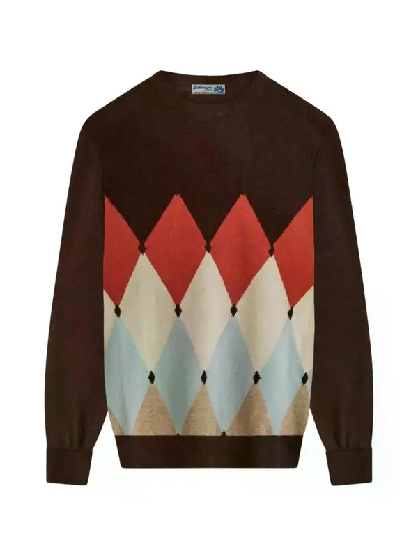 BALLANTYNE Argyle-intarsia Cashmere Sweater - Brown