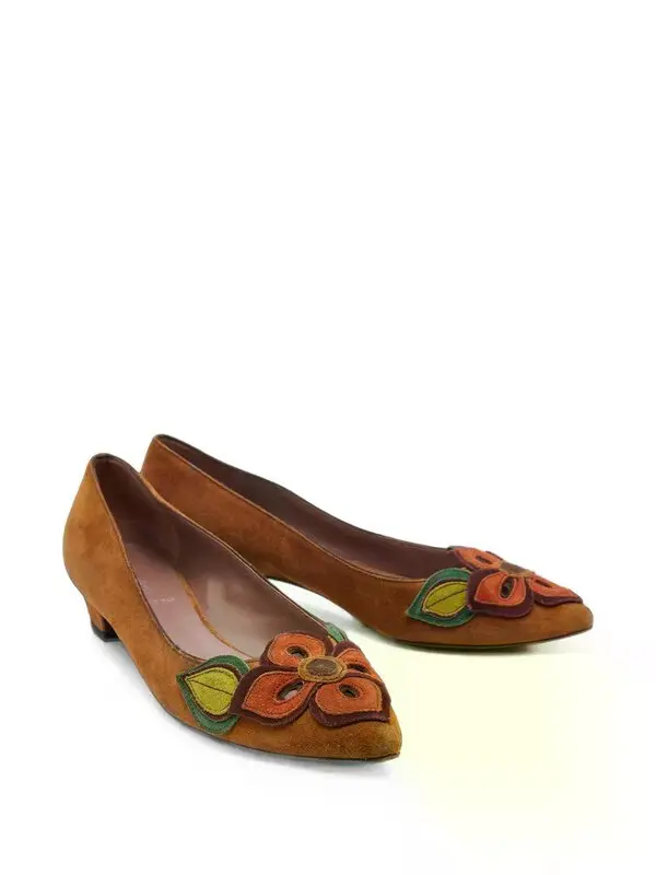 Miu Miu Floral Suede Ballet Flats
