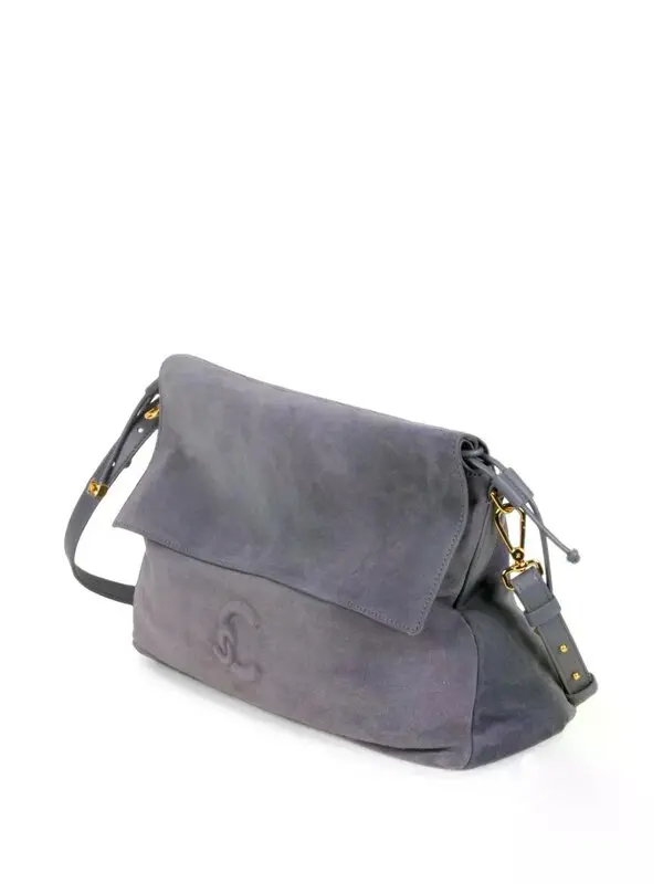 COCCINELLE Medium Lidia Logo-embossed Suede Clutch Bag
