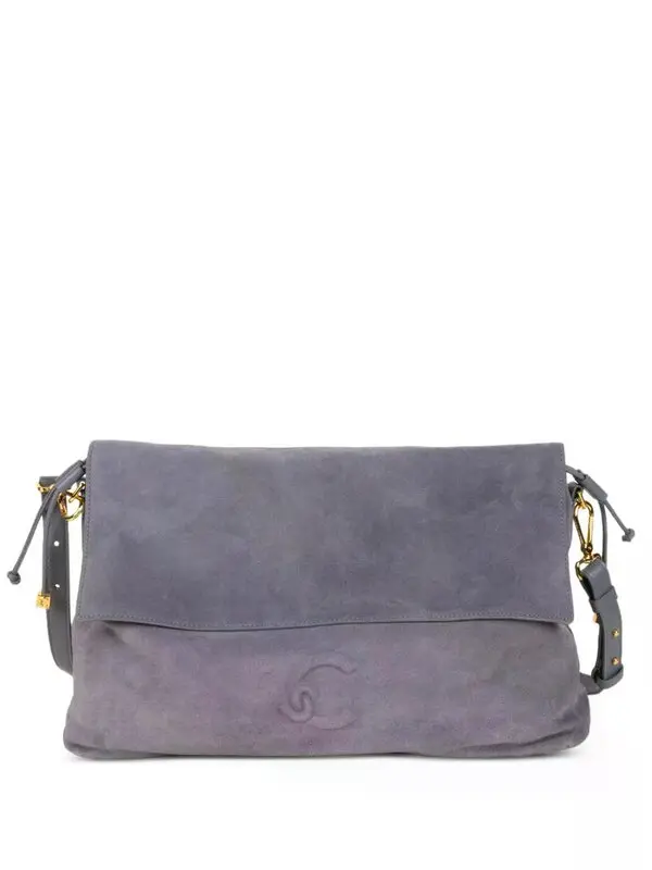 COCCINELLE Medium Lidia Logo-embossed Suede Clutch Bag