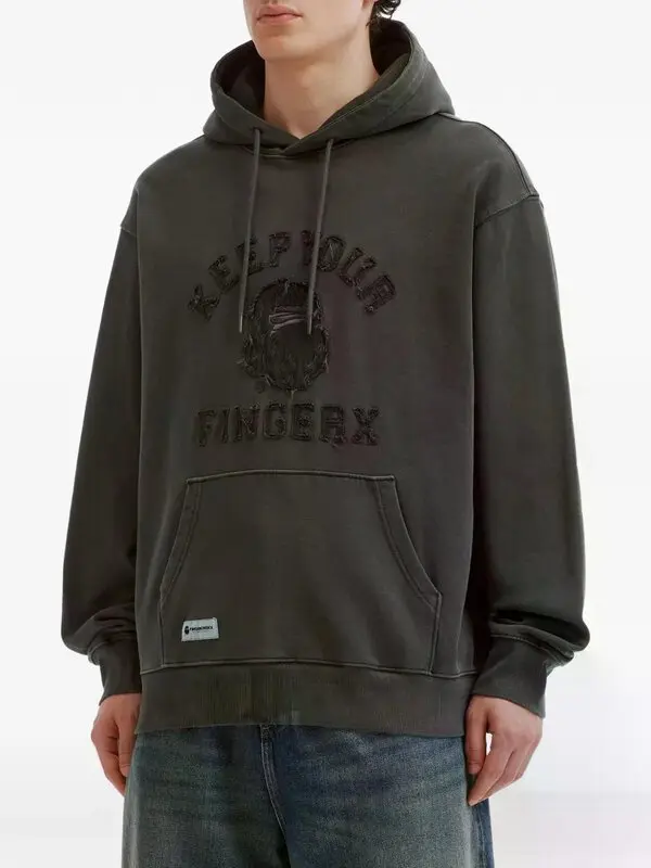 FINGERCROXX Logo-embroidered Hoodie