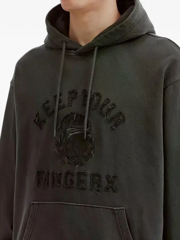 FINGERCROXX Logo-embroidered Hoodie