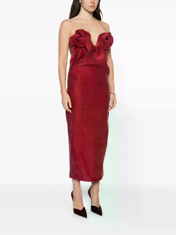Magda Butrym Flower-detail Strapless Midi Dress