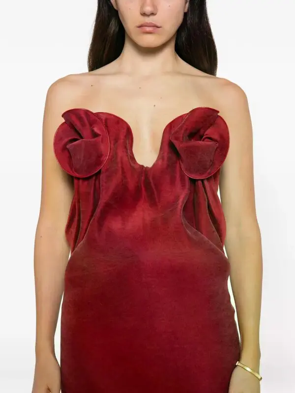 Magda Butrym Flower-detail Strapless Midi Dress
