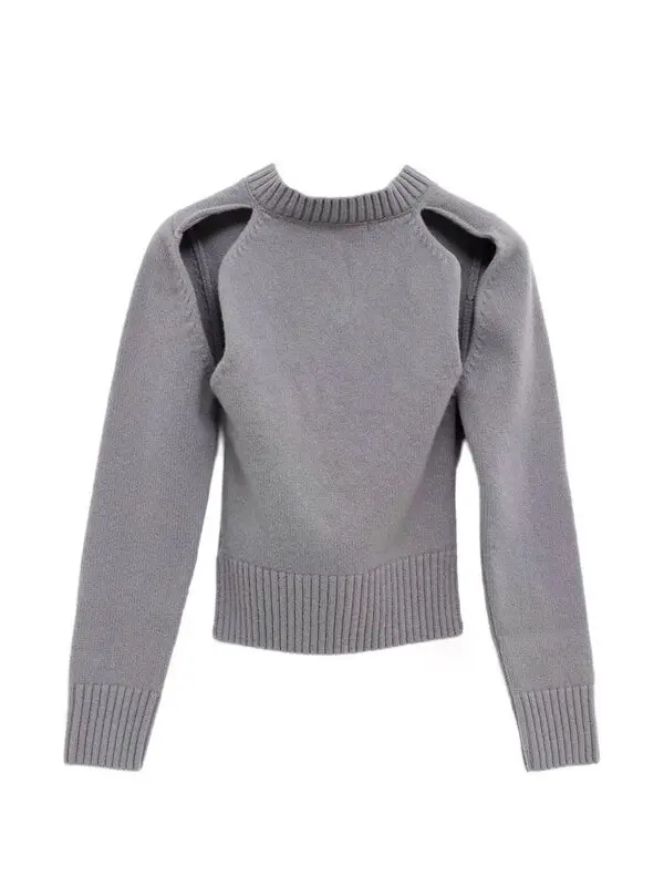 JULIE KEGELS Shrunken Cut-out V-neck Sweater