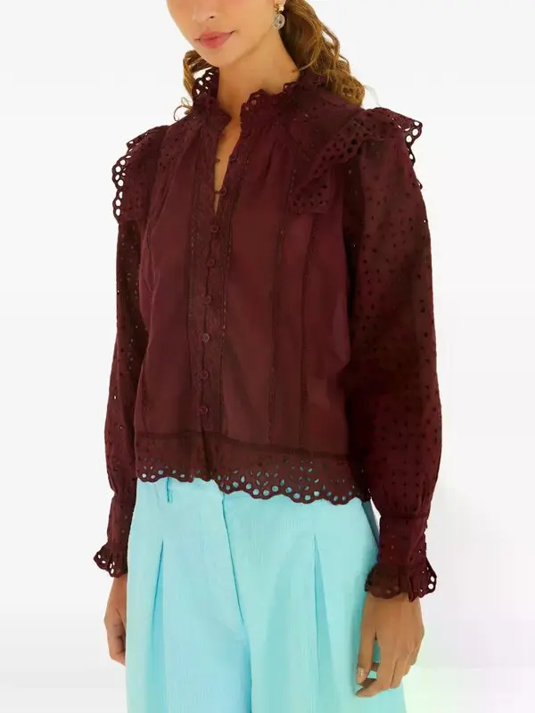 Farm Rio Ruffled Broderie-anglaise Blouse