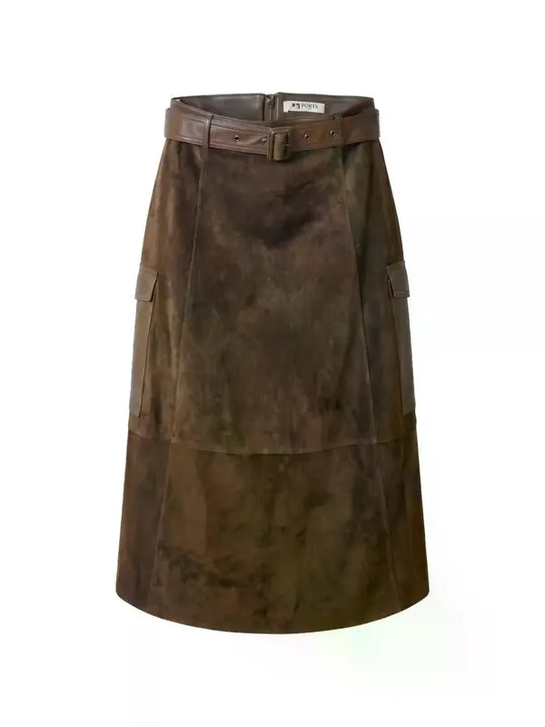 Ports 1961 Belted Cargo Midi Skirt
