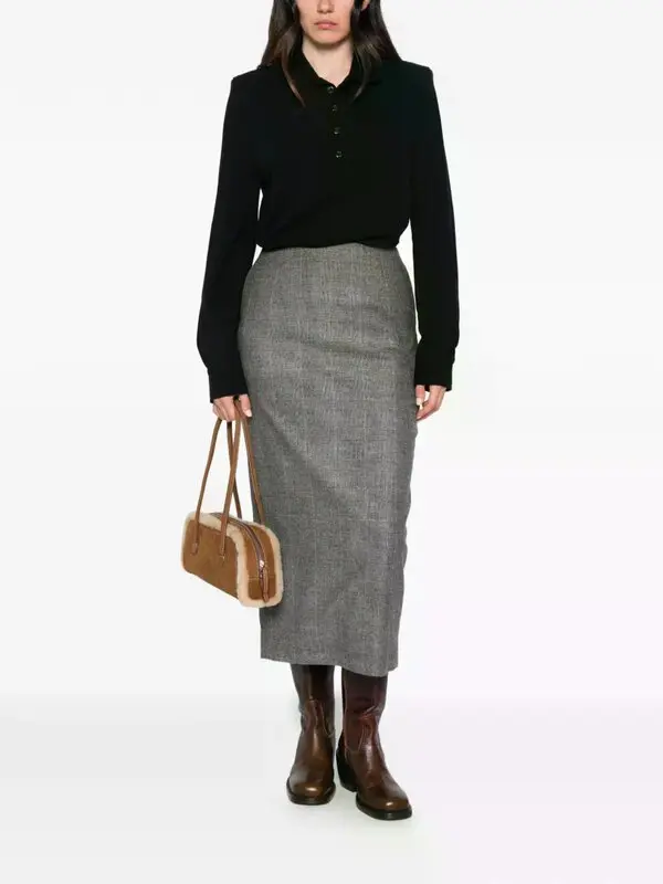 WILLY CHAVARRIA Padded-shoulder Polo-collar Dress