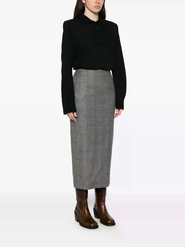 WILLY CHAVARRIA Padded-shoulder Polo-collar Dress