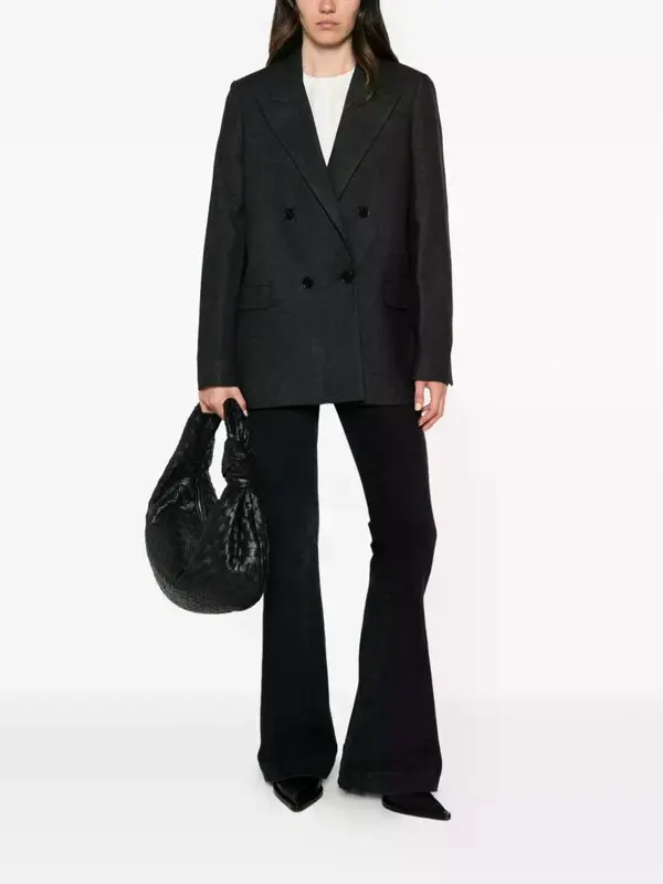 Closed Double-breasted Peaked-lapel Jacket