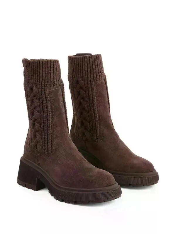 JIMMY CHOO Tamia Cable-knit Panel Boots