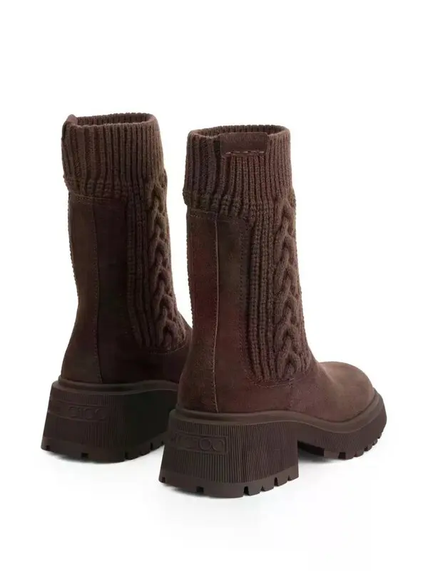 JIMMY CHOO Tamia Cable-knit Panel Boots