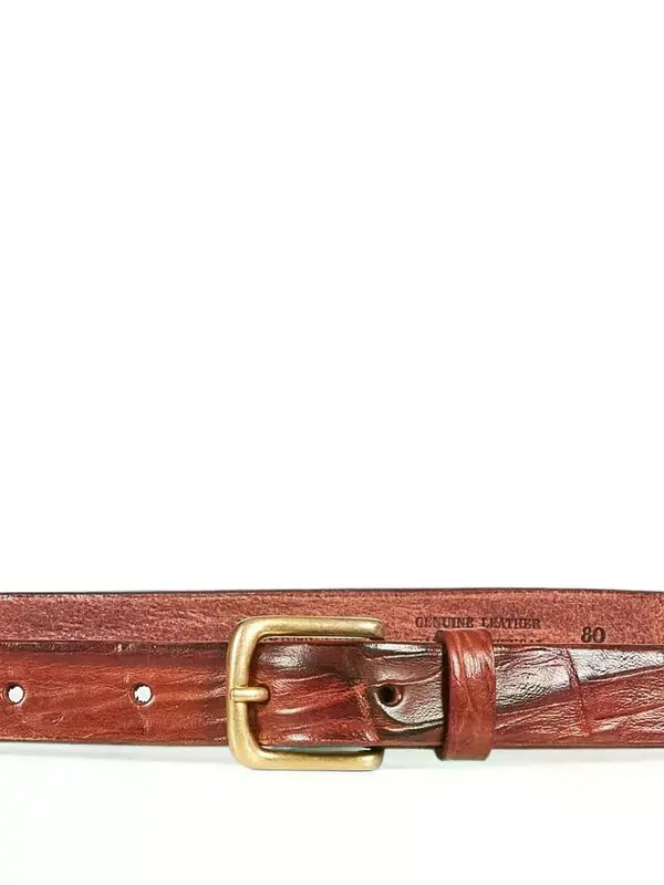 ANOTHER ASPECT Croc-effect Leather Belt