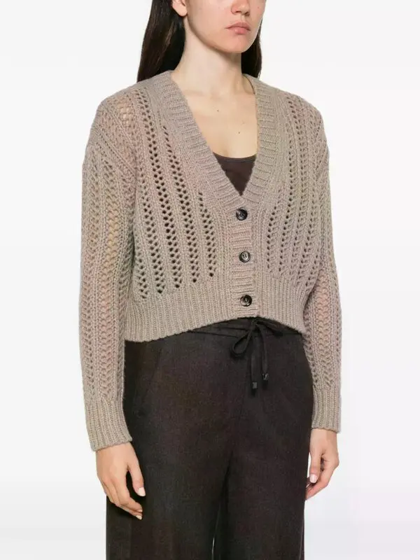 Max Mara Open-knit Cropped Cardigan