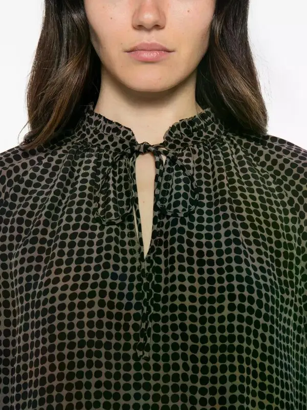 Marc O'polo Polka-dot Tie-neck Blouse