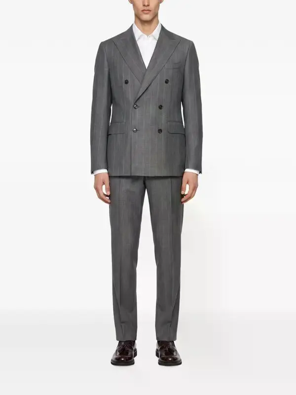 Canali Check Double-breasted Suit