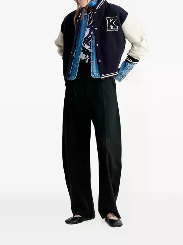 Maison Kitsuné Logo-embroidered Colour-block Bomber Jacket