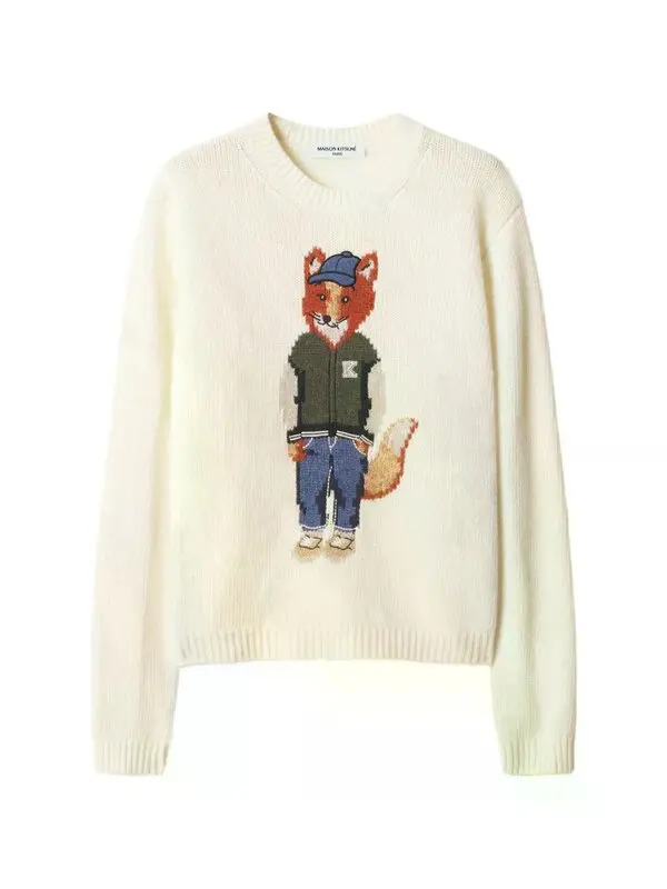 Maison Kitsuné Dressed Fox Intarsia-knit Sweater