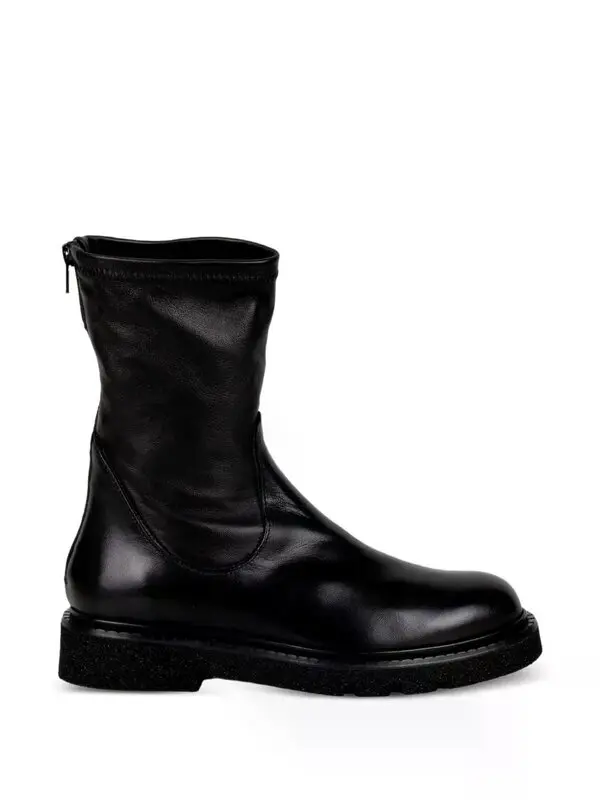 GUGLIELMO ROTTA Rear-zip Leather Boots - Black