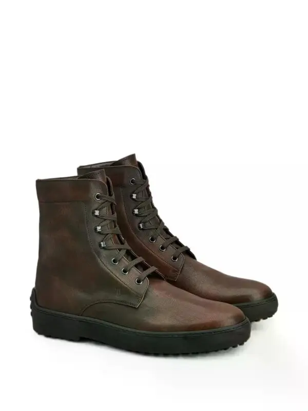TOD'S Winter Gommino Ankle Boots In Leather - Brown
