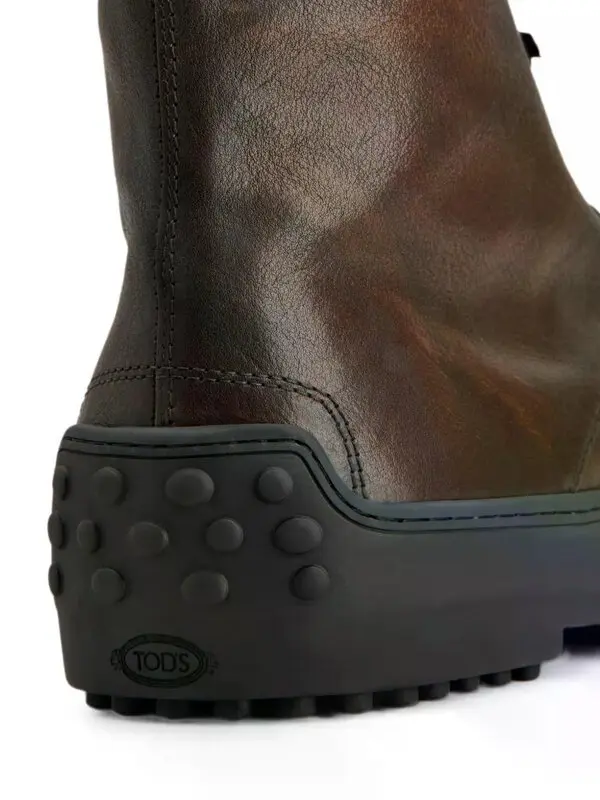 TOD'S Winter Gommino Ankle Boots In Leather - Brown
