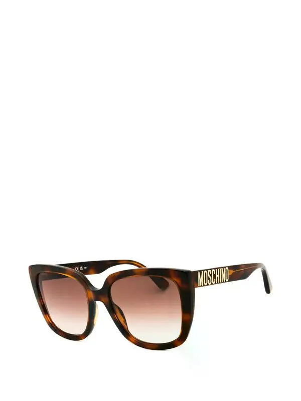 Moschino Tortoiseshell-effect Logo-plaque Sunglasses