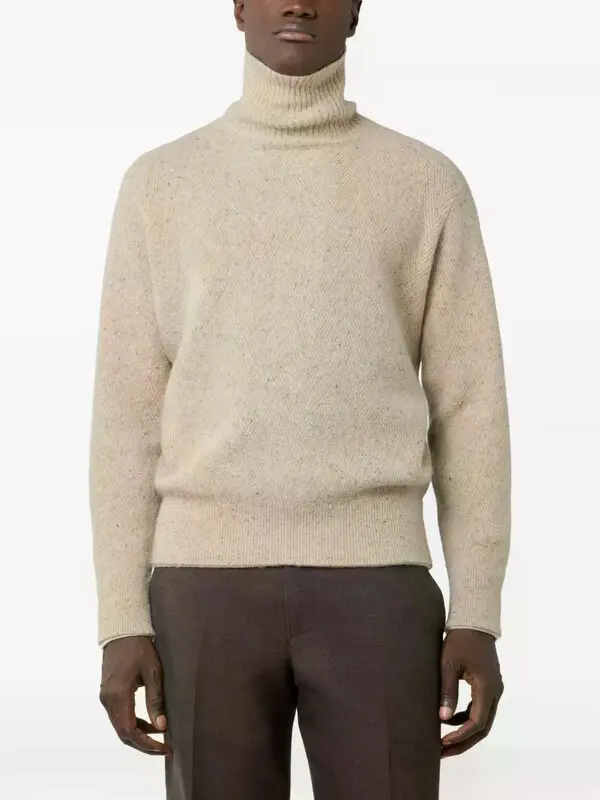 TOD'S Herringbone Turtleneck