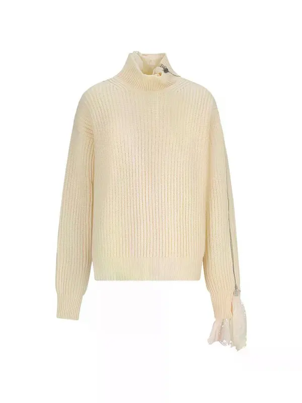 Giuseppe Di Morabito Lace-trim Zip-detail Sweater